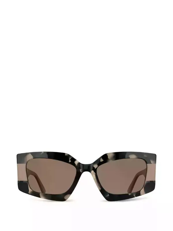 Karl Lagerfeld Tortoiseshell-effect Geometric-frame Sunglasses - Black