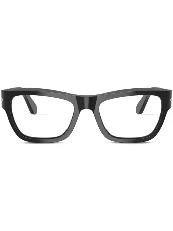 Persol Polished Square Frame Eyeglasses - Black