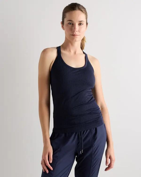 Quince Seamless Ribbed Bra Tank Top - Deep Navy