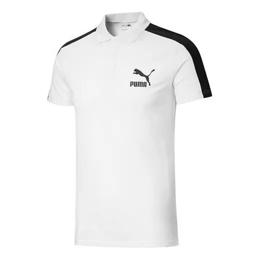 PUMA Iconic T7 Polo Shirt 'white Black - White/black