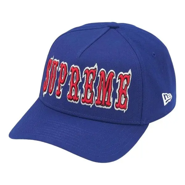 Supreme X New Era Gothic Outline Adjustable Cap - Blue