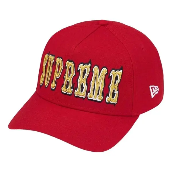 Supreme X New Era Gothic Outline Adjustable Cap - Red