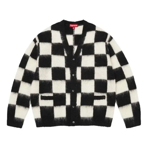 Supreme Ss26 Checkerboard Cardigan - Black