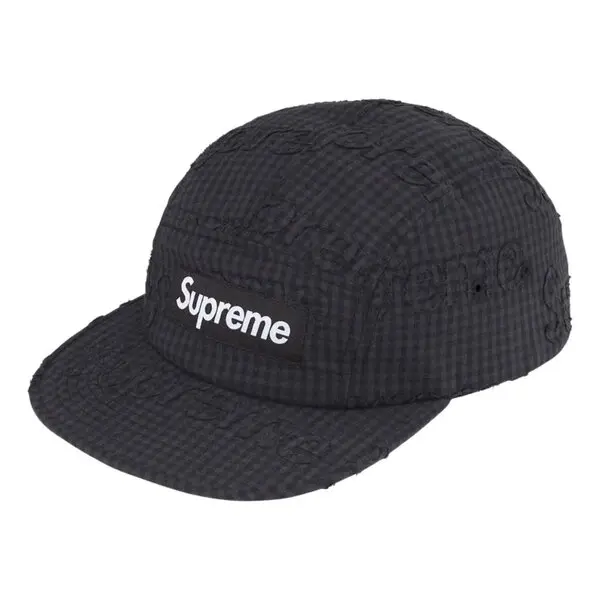 Supreme Monogram Gingham Camp Cap
