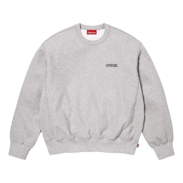 Supreme Ss26 Washed Crewneck - Heather Grey