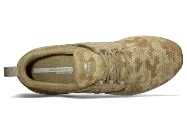 NEW BALANCE 574 Sport "bone Camo" Sneakers - Yellow/white/brown