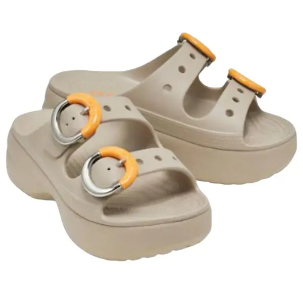 CROCS Saturday Platform Dipped Buckle Sandal - Beige