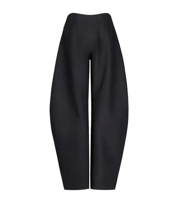 Alaïa Wool Curved-leg Trousers - Black