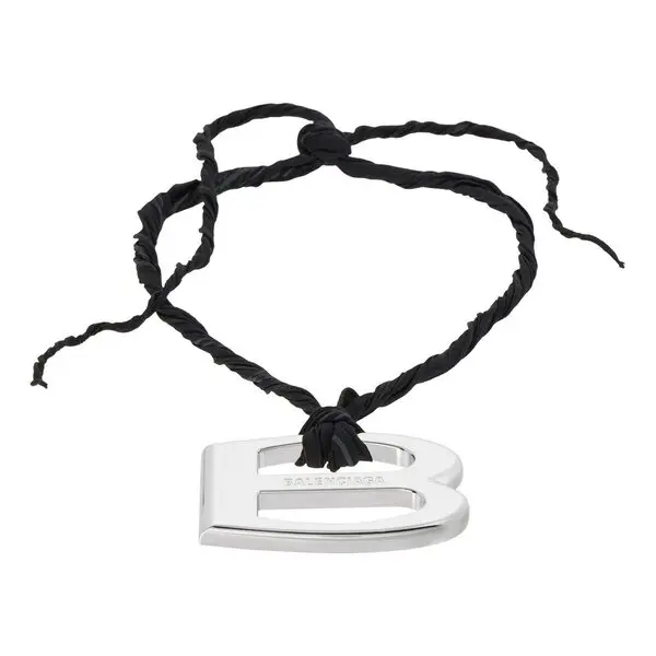 Balenciaga B" Logo Pendant Necklace
