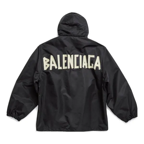 Balenciaga Tape Type Hooded Windbreaker Jacket