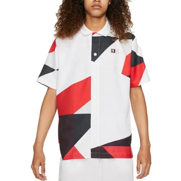 JORDAN Air Quai 54 Geometric Print Short Sleeve Shirt