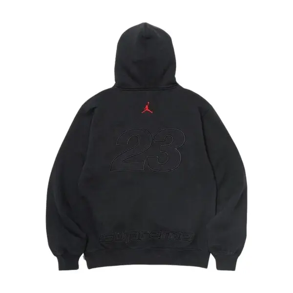 Supreme X Jordan Full Zip Hooded Sweatshirt - Black