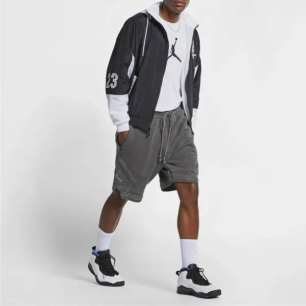 JORDAN Air Aj9 Woven Colorblock Hooded Jacket - Black