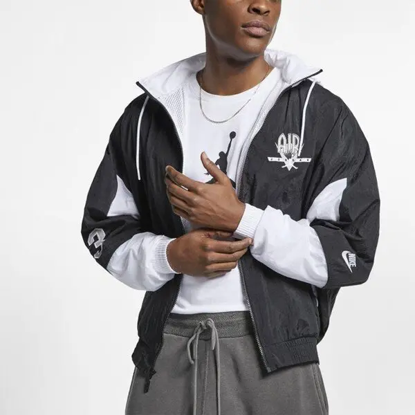 JORDAN Air Aj9 Woven Colorblock Hooded Jacket - Black