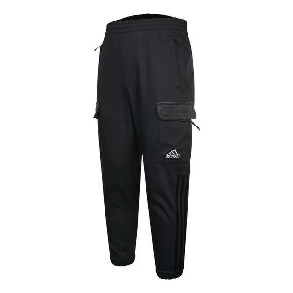 Adidas Cargo Pocket Elastic Waistband Casual Sports Pants/trousers/joggers Black - Multi-color
