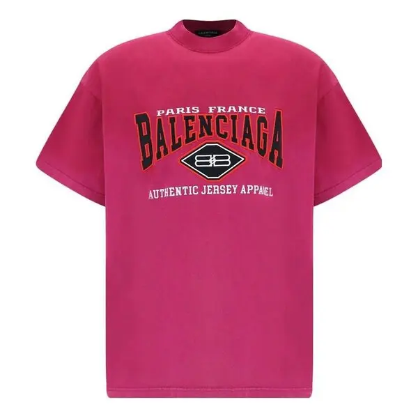 Balenciaga B Authentic Vintage Jersey Oversized T-shirt - Pink