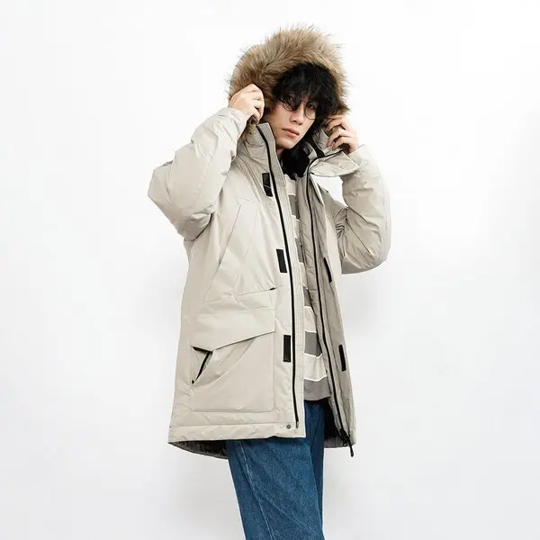 NEW BALANCE Hooded Down Parka - White