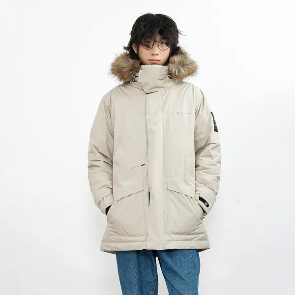 NEW BALANCE Hooded Down Parka - White