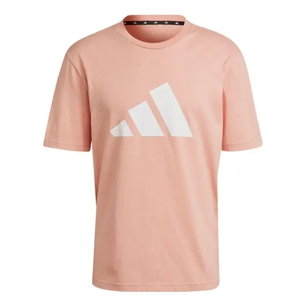Adidas Logo Printing Pattern Round Neck Pullover Short Sleeve Pink T-shirt - Default Colorway