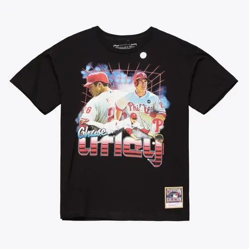 Mitchell & Ness Chase Utley Philadelphia Phillies Legendary Collage Player T-shirt - Black
