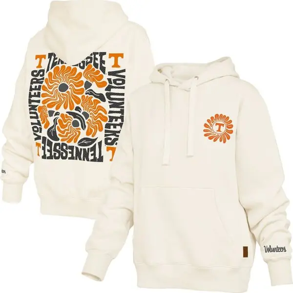 PRESSBOX Tennessee Volunteers Elena Janise Embroidered Floral Hoodie - Cream