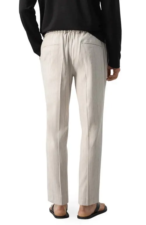 Mango Slim Fit Drawstring Linen Blend Pants