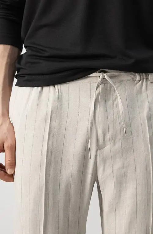 Mango Slim Fit Drawstring Linen Blend Pants