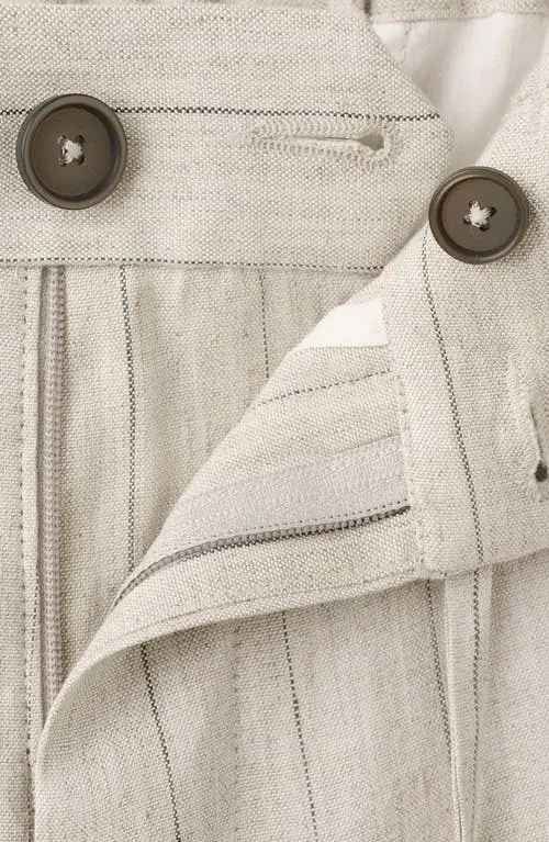 Mango Slim Fit Drawstring Linen Blend Pants