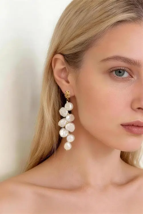 CLASSICHARMS Gemma Petal Pearl Drop Earrings