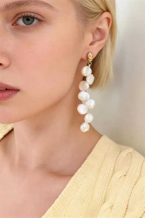 CLASSICHARMS Gemma Petal Pearl Drop Earrings