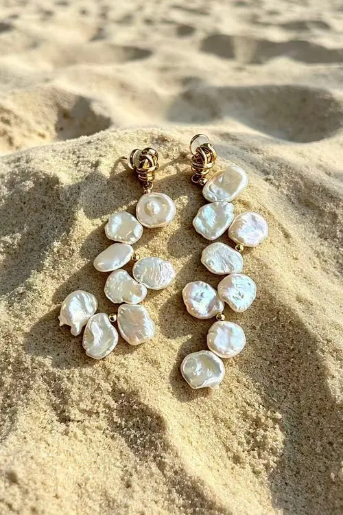 CLASSICHARMS Gemma Petal Pearl Drop Earrings