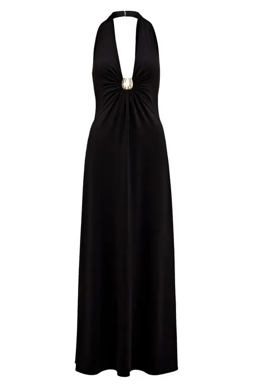 EVER NEW Behati Jersey Midi Halter Dress