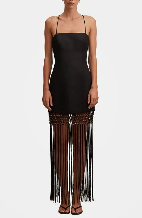 EVER NEW Rayna Macramé Fringe Maxi Dress