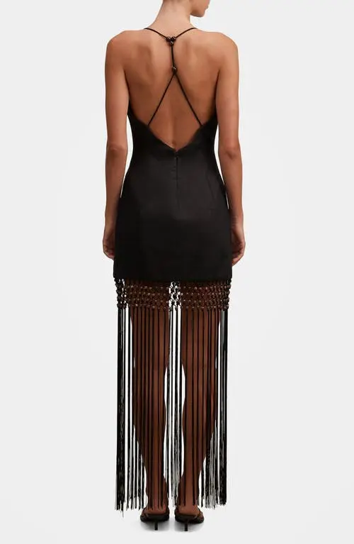 EVER NEW Rayna Macramé Fringe Maxi Dress