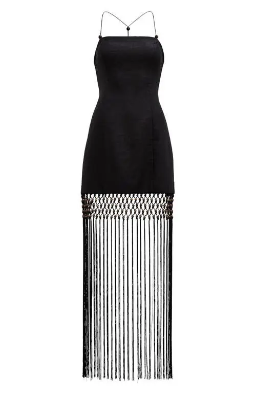 EVER NEW Rayna Macramé Fringe Maxi Dress