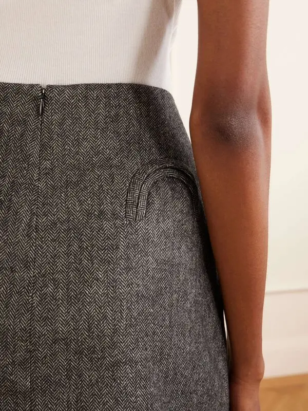 BLAZÉ MILANO Coci Herringbone Wool-blend Mini Skirt
