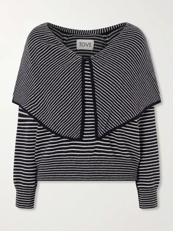 Tove Maia Tiered Striped Cashmere Sweater - Multi