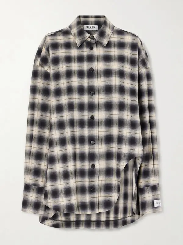 Attico Checked Cotton-poplin Shirt - Black
