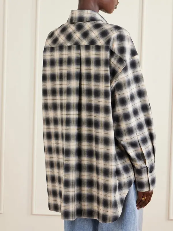Attico Checked Cotton-poplin Shirt - Black