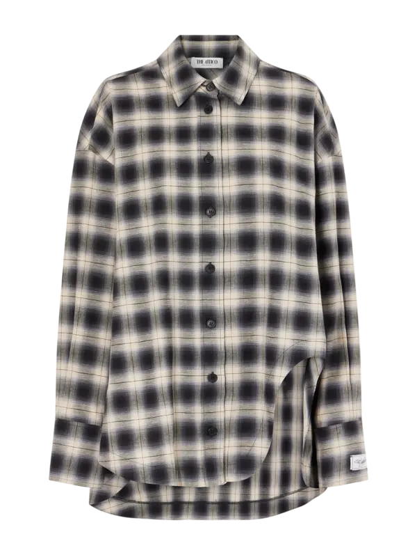 Attico Checked Cotton-poplin Shirt - Black