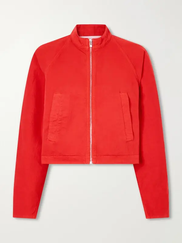 Alaïa Cotton Zip-up Jacket - Red