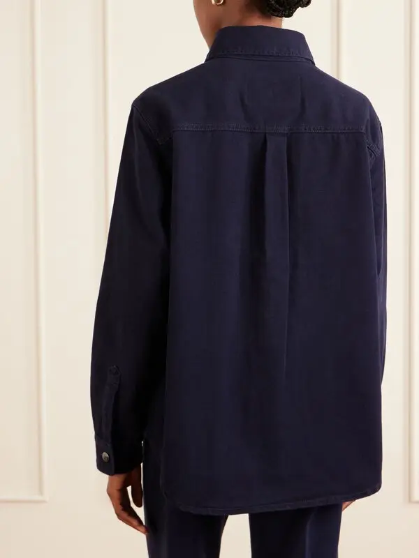 BLAZÉ MILANO Berber Embroidered Denim Shirt - Blue