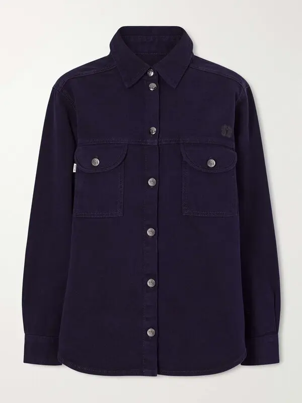BLAZÉ MILANO Berber Embroidered Denim Shirt - Navy