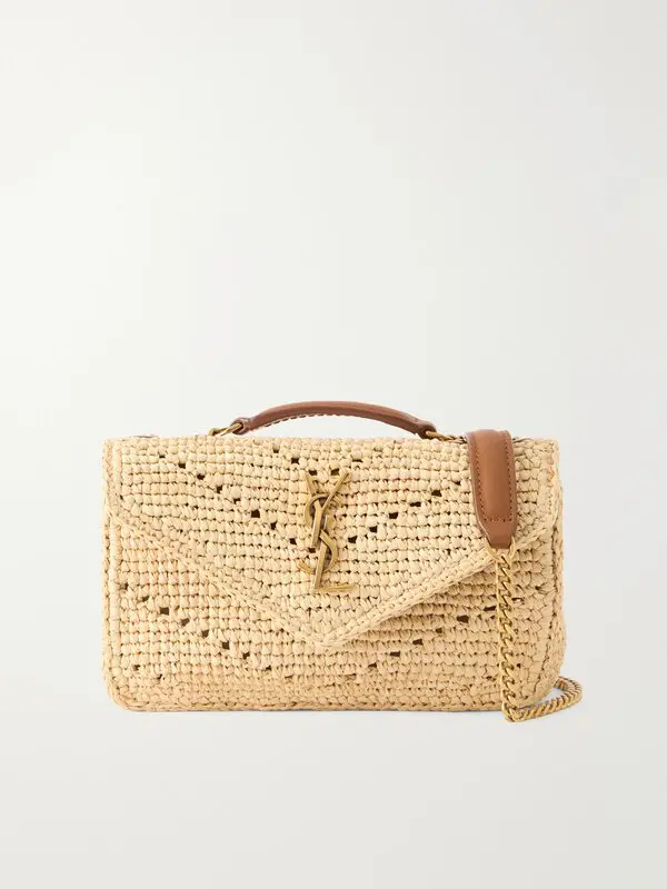 Saint Laurent Loulou Mini Raffia Shoulder Bag