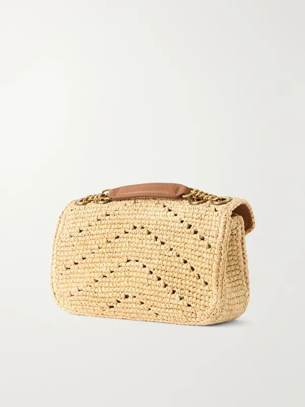 Saint Laurent Loulou Mini Raffia Shoulder Bag