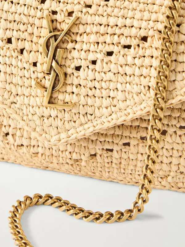 Saint Laurent Loulou Mini Raffia Shoulder Bag