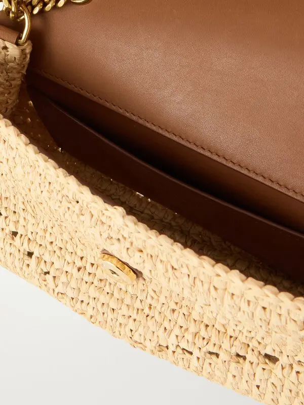 Saint Laurent Loulou Mini Raffia Shoulder Bag