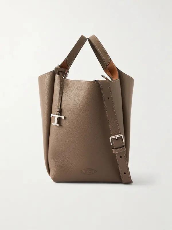 TOD'S Secchiello Small Leather Bucket Bag - Gray