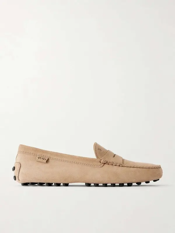 TOD'S Gommino Suede Loafers - Sand