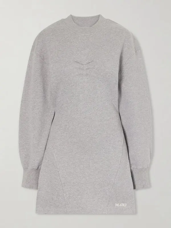Attico Cotton-jersey Mini Dress - Gray